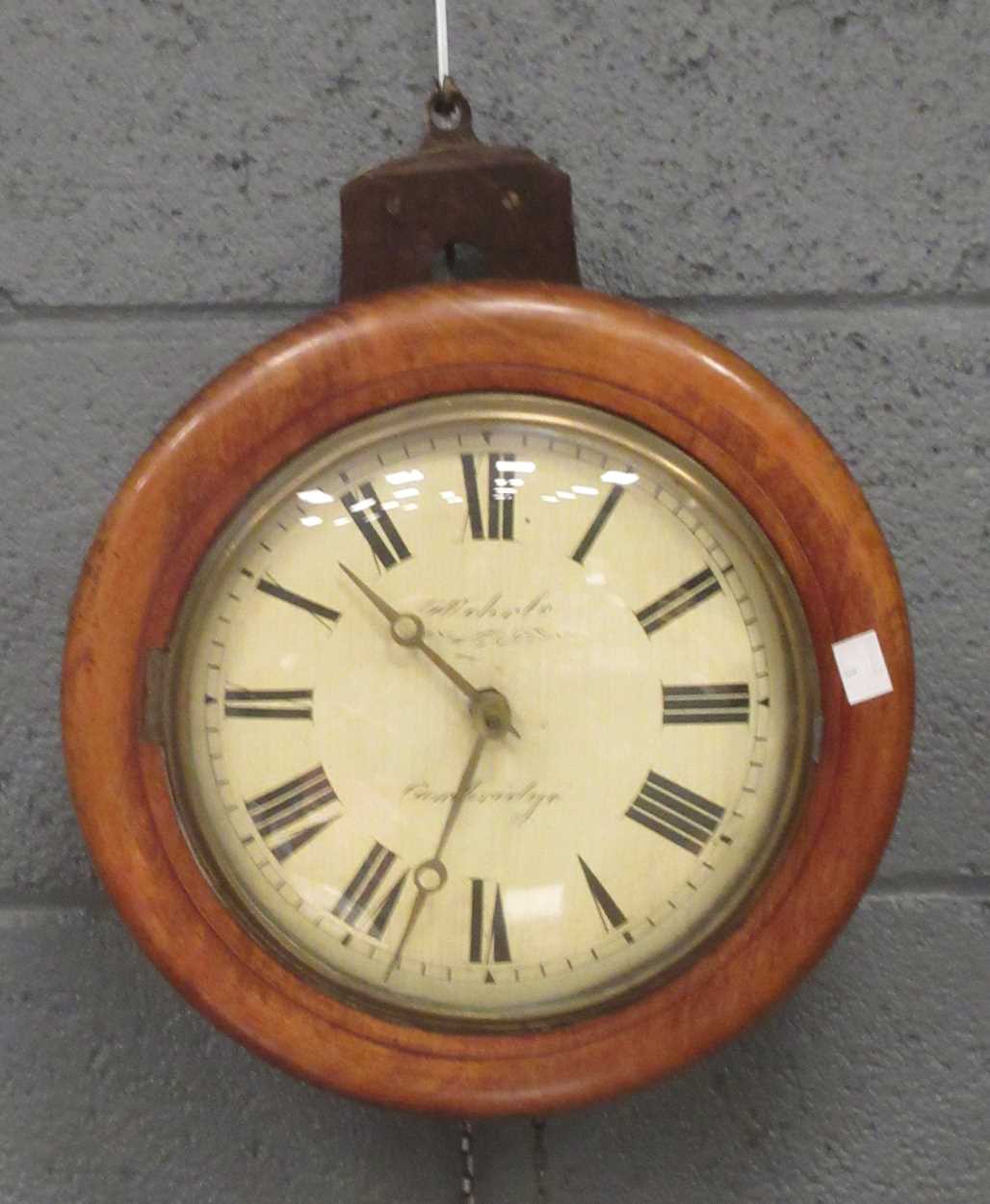 Lot 227 - A Postmans wall clock inscribed Cambridge