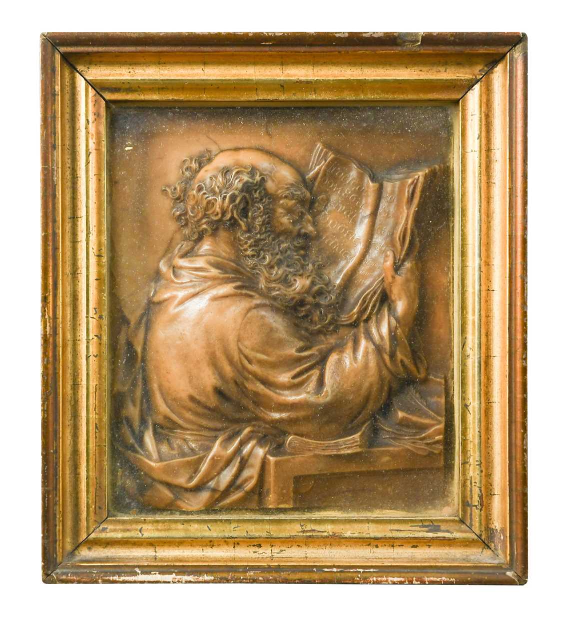 Lot 405 - A German wax portrait relief of a