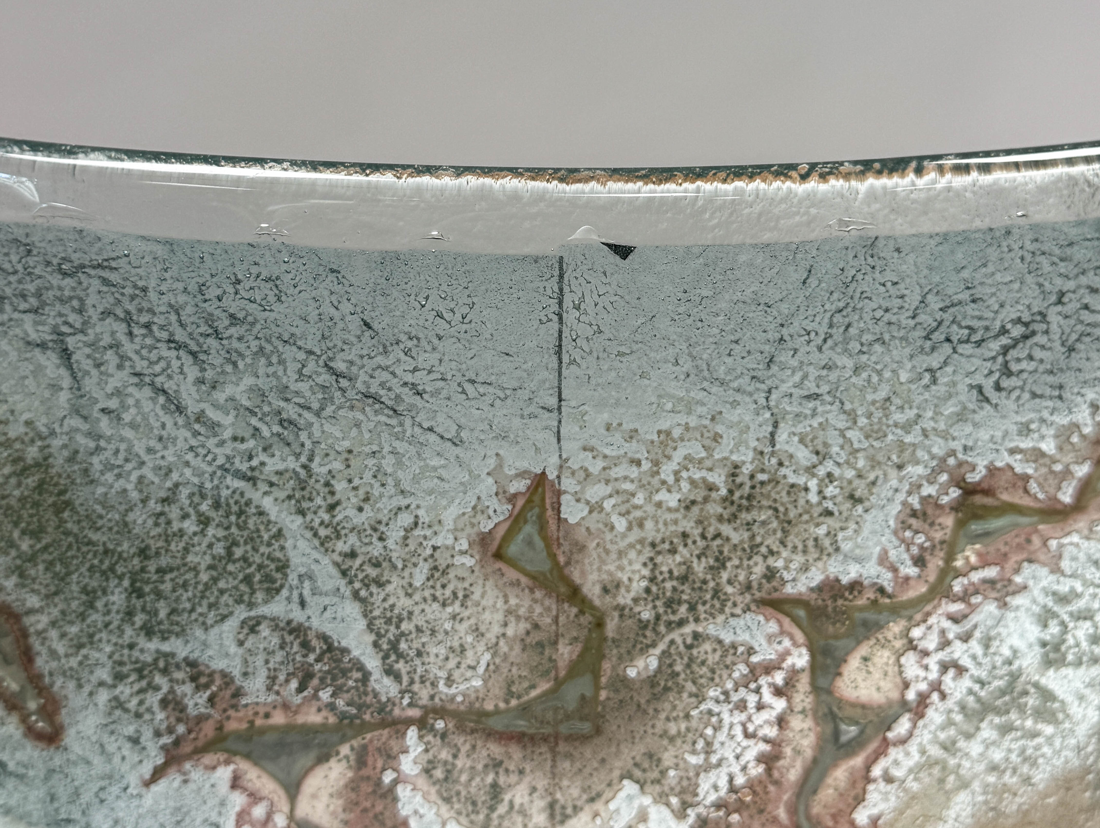 Lot 27 - A modern curved art glass panel,