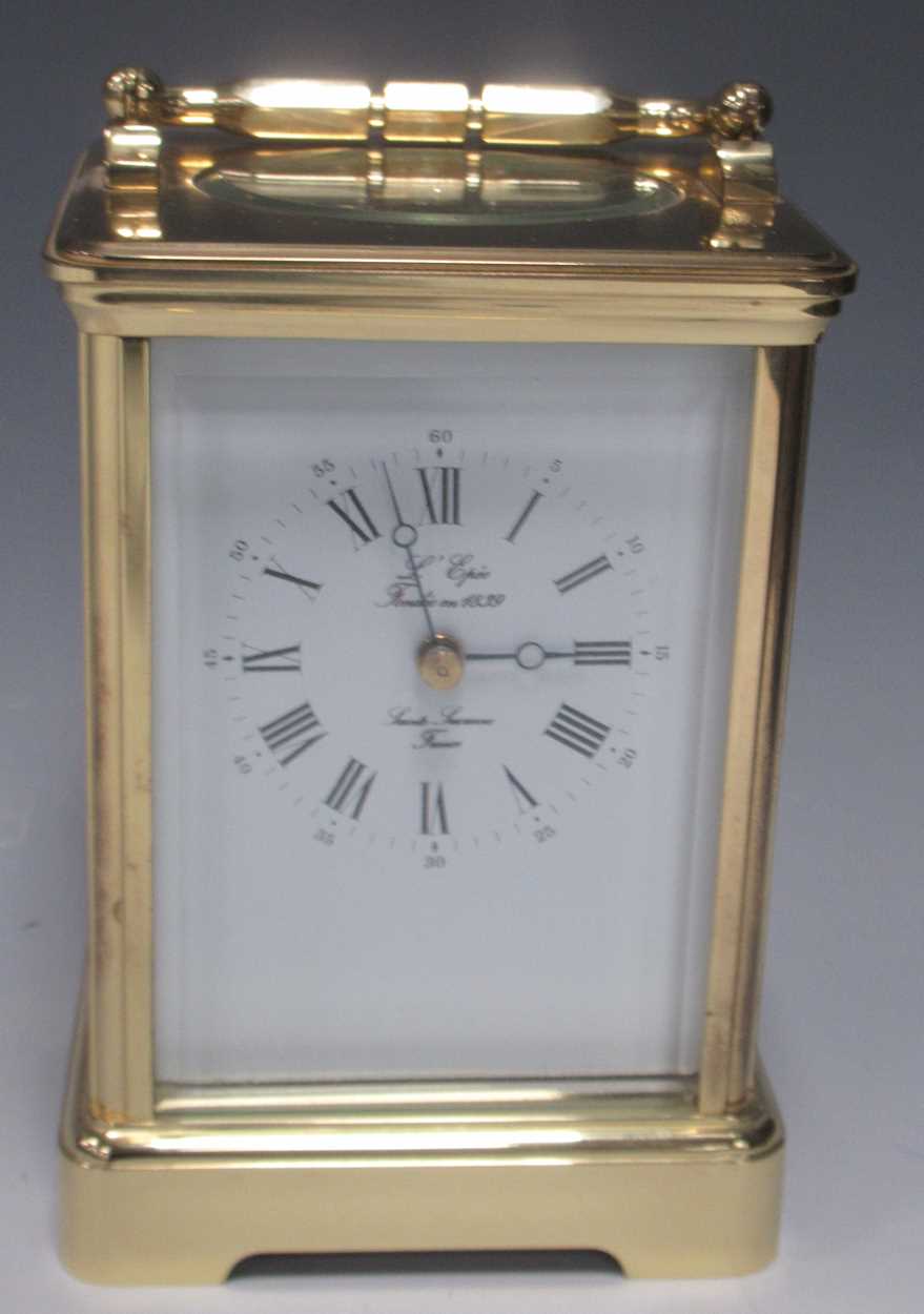 Lot 207 - A modern L'Epee brass carriage clock 13cm