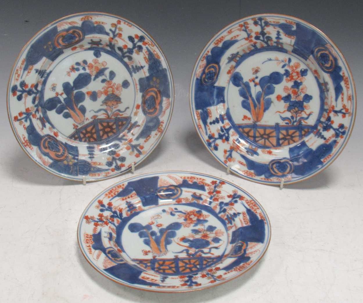 Lot 30 - Three Japanese imari style plates, 22cm
