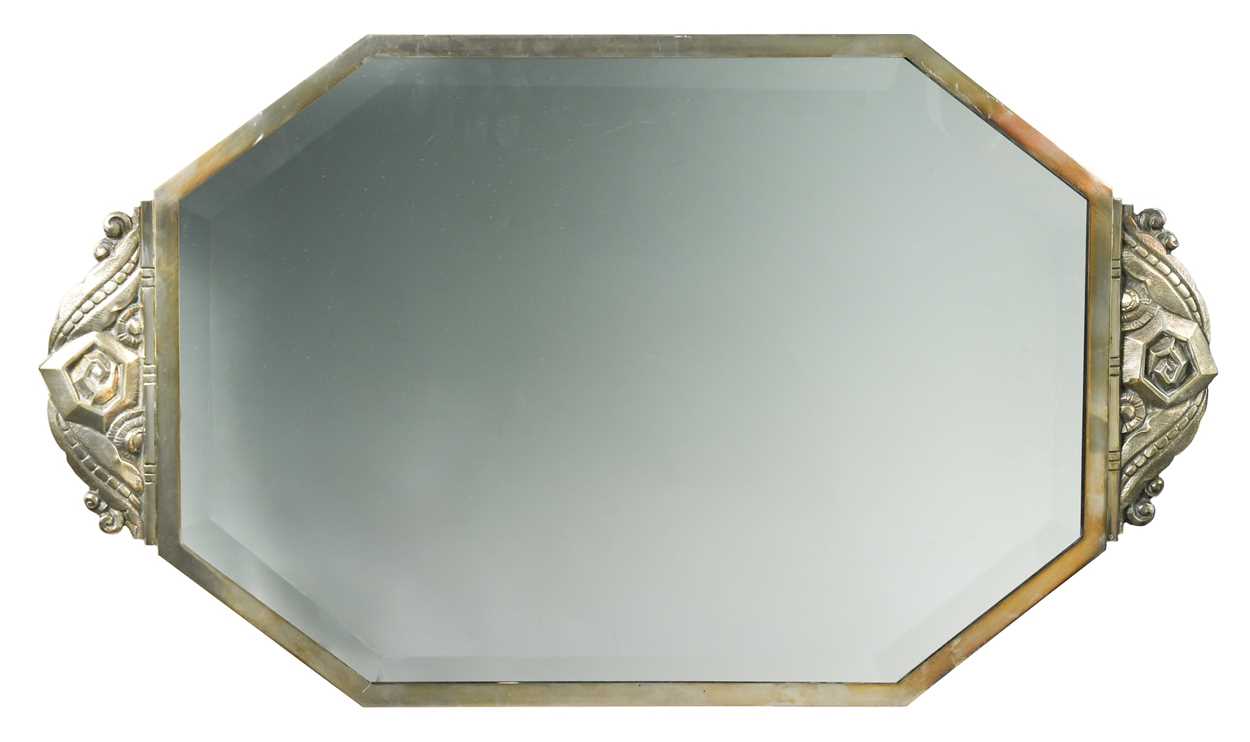 Lot 225 - An Art Deco electroplated wall mirror,