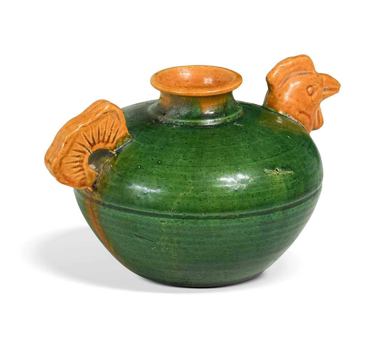 Lot 15 - A large Chinese sancai-glazed water dropper,