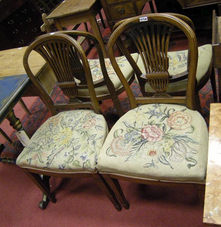 Lot 142 - A set of six Sheraton style chairs (a/f)