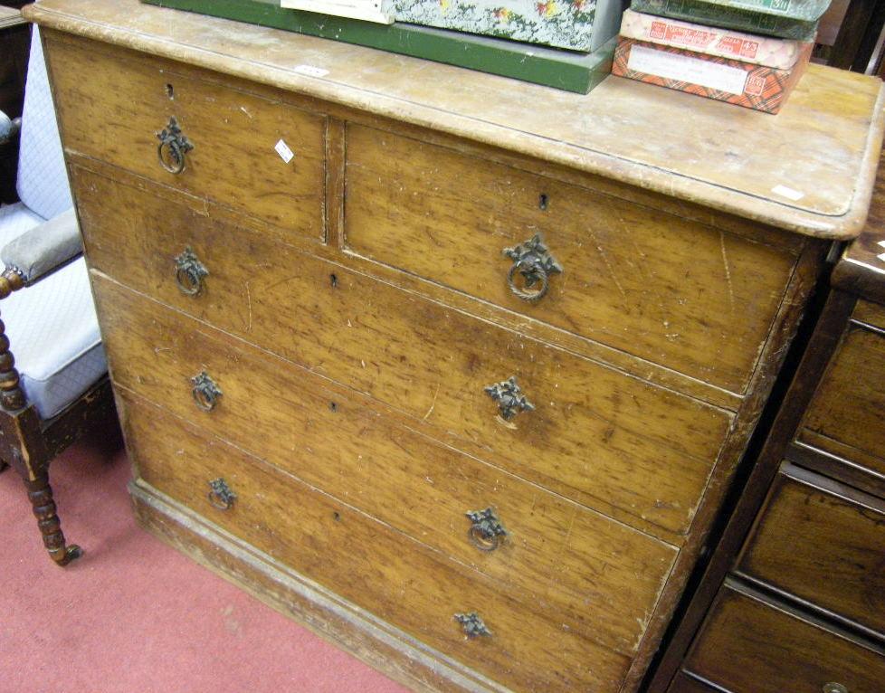 Lot 158 - A Victorian pine chest of drawers