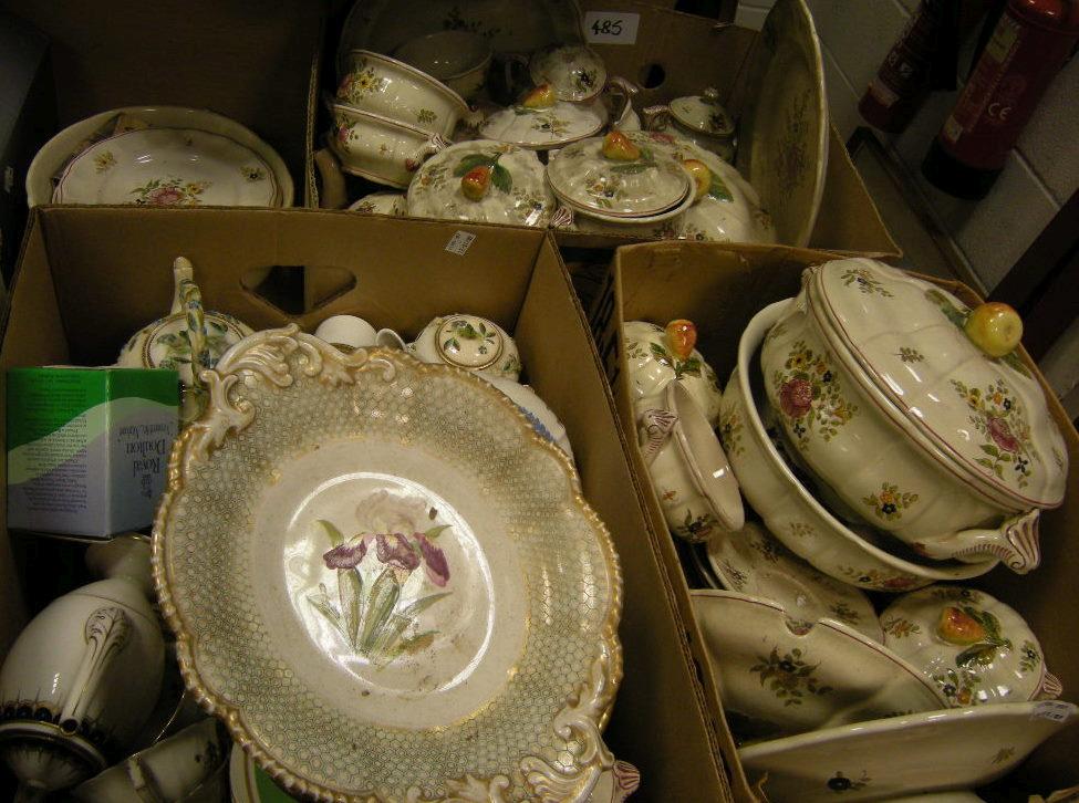 Lot 485 - Three boxes of mixed china, part Italian