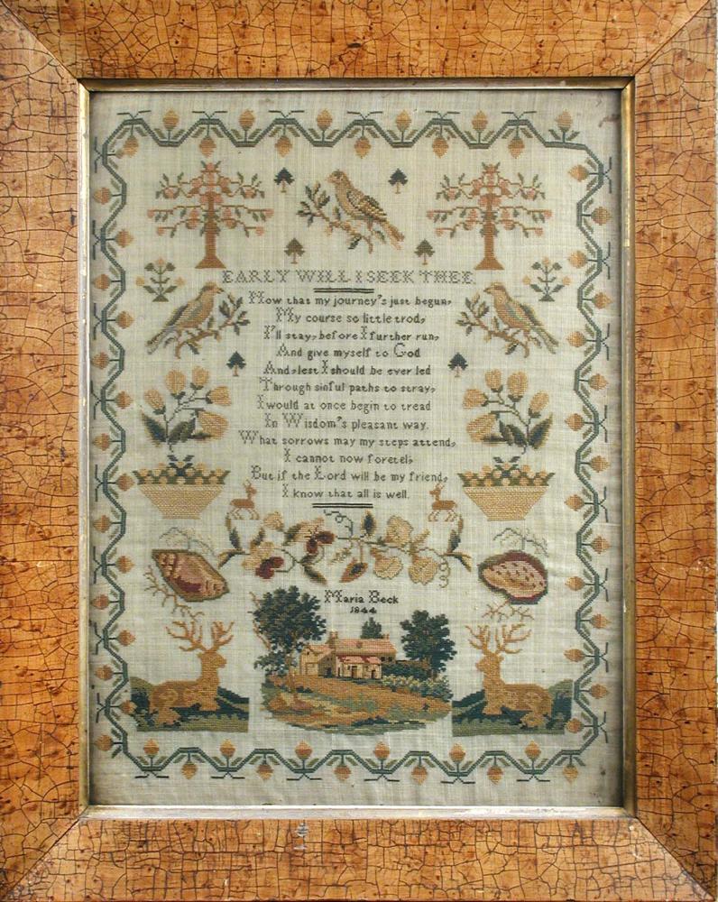 Lot 743 - 'Maria Beck 1844', her needlework sampler