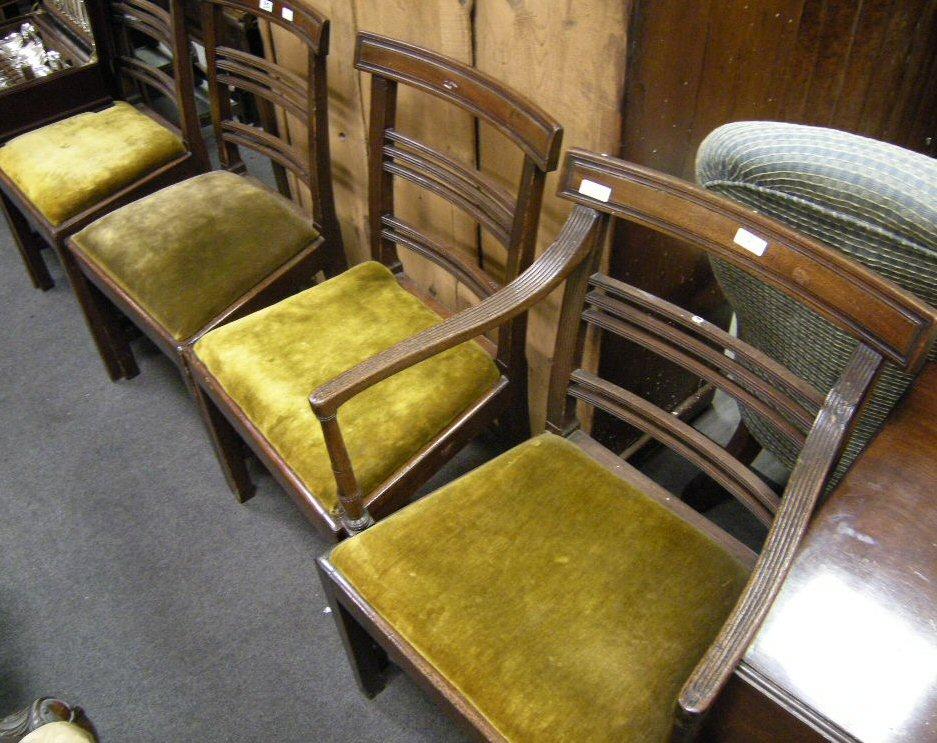 Lot 26 - A set of five 19th century rail back dining
