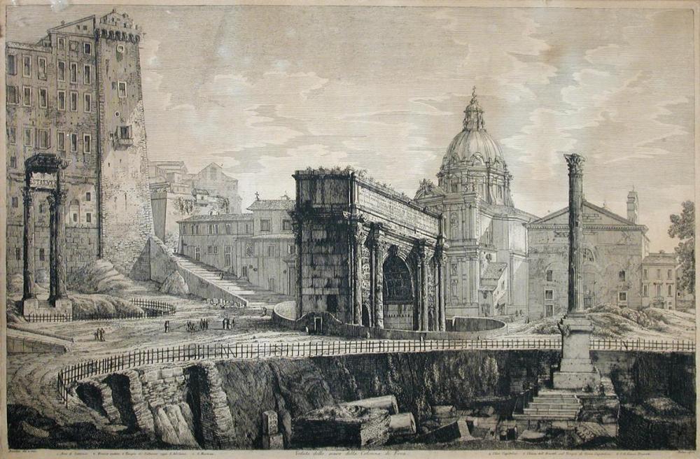Lot 8 - Luigi Rossini (Italian, 1790-1850) Veduto