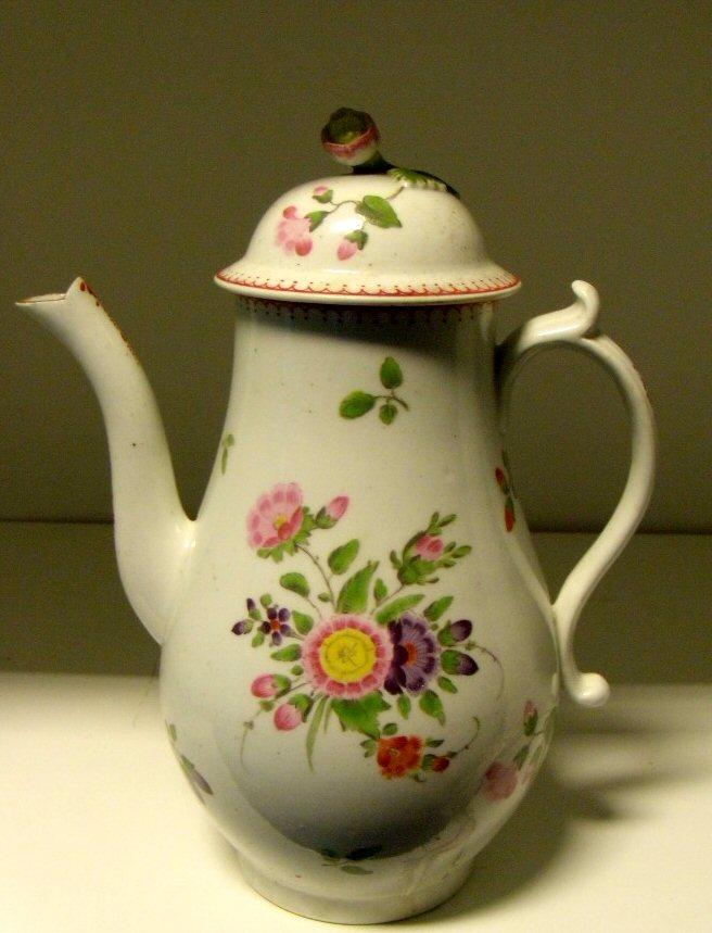 Lot 18 - An 18th century English coffee pot and cover,