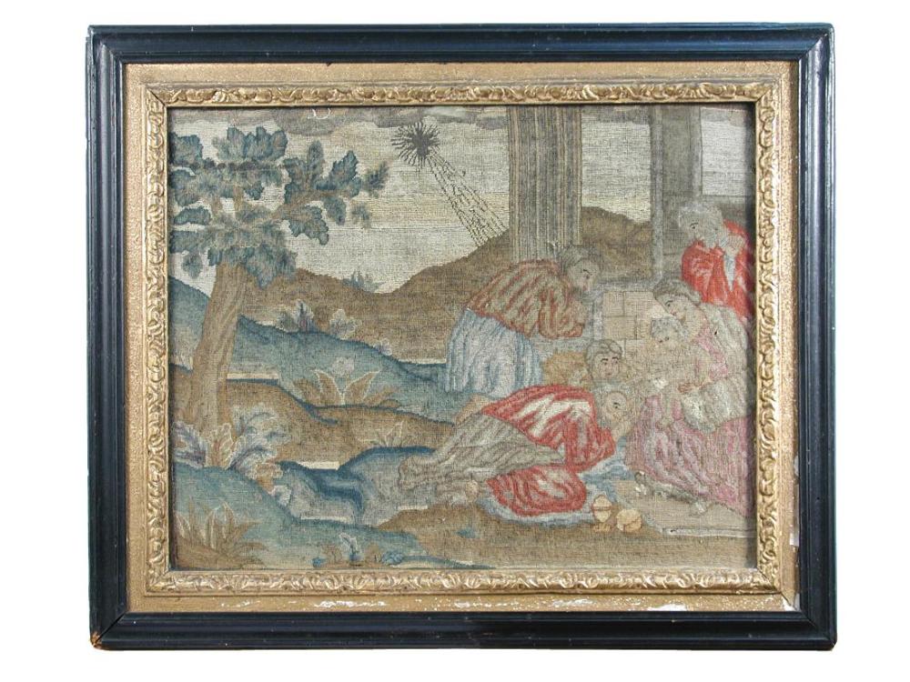 Lot 758 - 'Eliz Bokenham 1764', her needlework picture