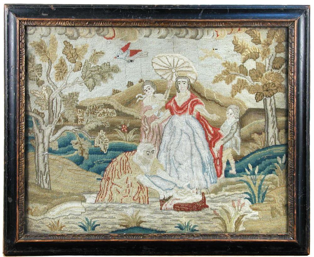 Lot 758 - An early 18th century needlework picture of