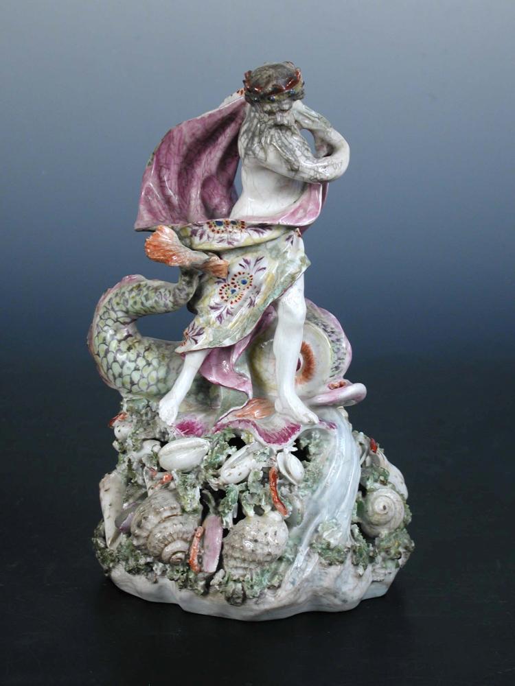Lot 16 - An 18th century Derby figure of Neptune,