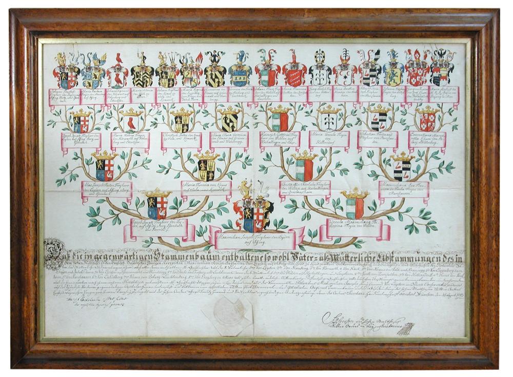 Lot 573 - The family tree of Maximilian Joseph